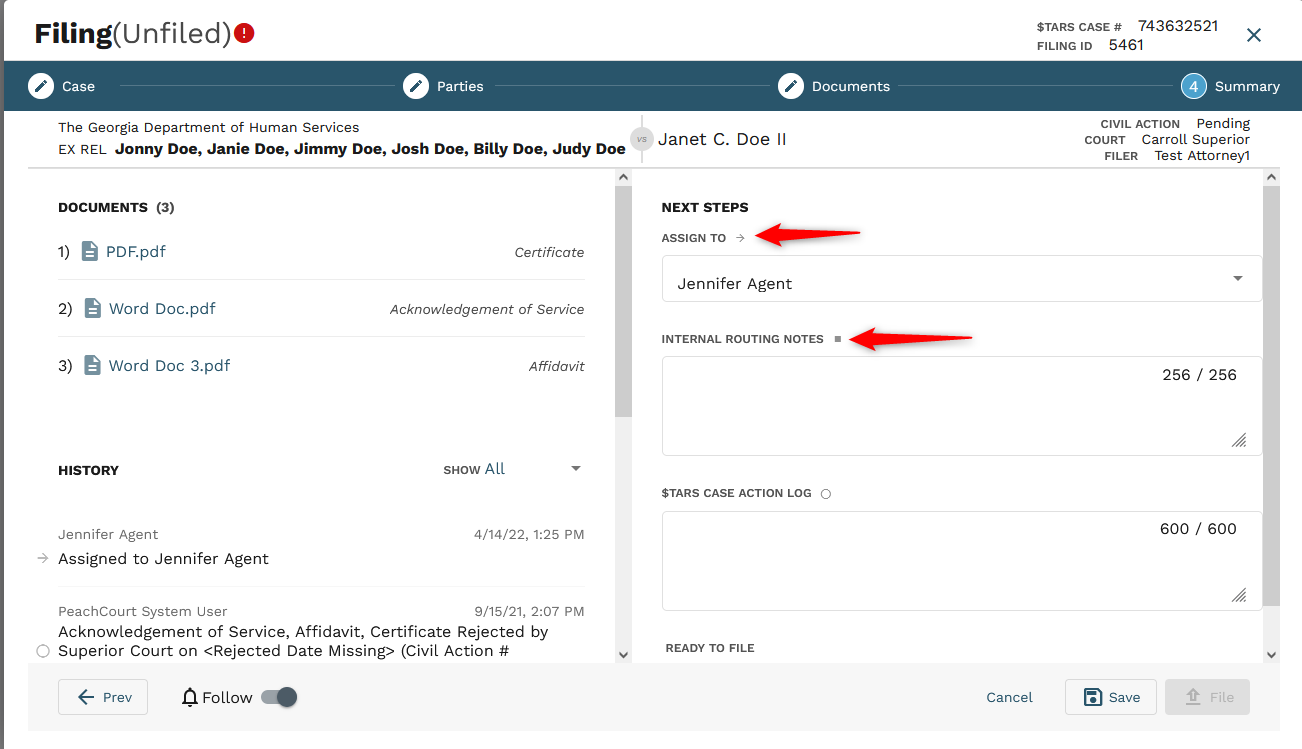 How do I reject a filing? – GovLink Support