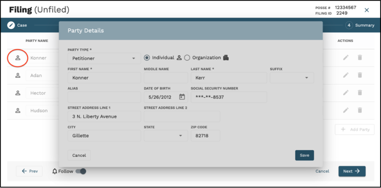 How to View and Edit the Party Screen – GovLink Support