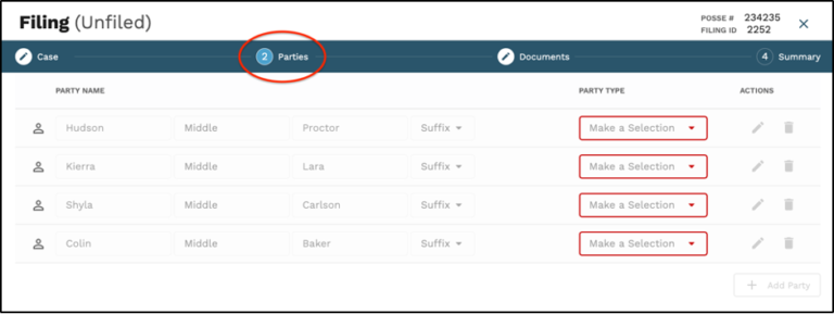 How to View and Edit the Party Screen – GovLink Support