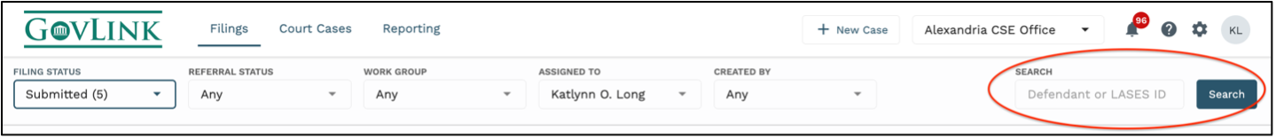 Manually Change a Filing Status to Rejected – GovLink Support