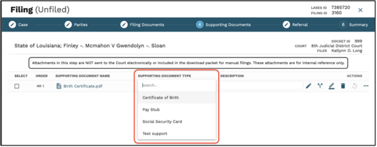 Adding Supporting Documents to a Filing – GovLink Support